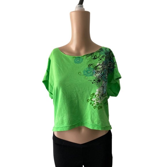 BONGO | Tops | Bongo Green Cropped And Cutout Size Xl Tshirt | Poshmark